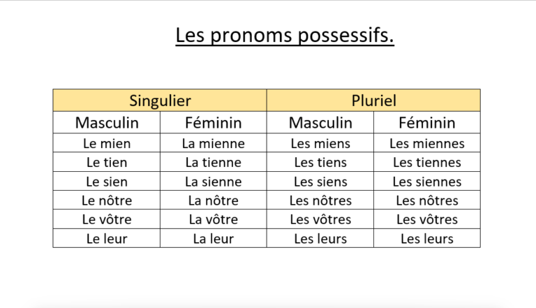 Qu'est-ce qu'un pronom possessif ? - orthocfacile.fr